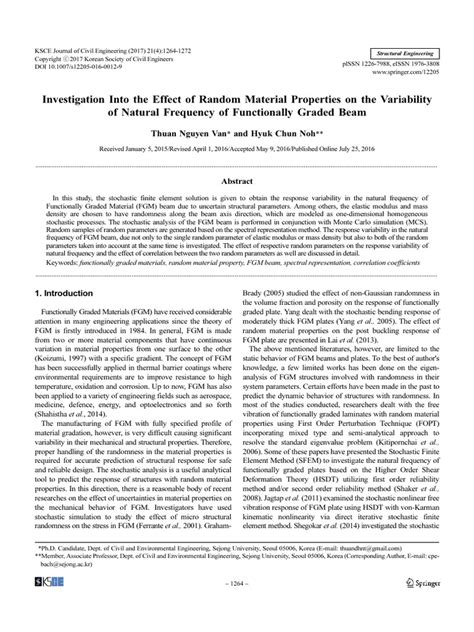 Thuan Ksce Random Frequency Fgm Beam Pdf Finite Element Method Elasticity Physics