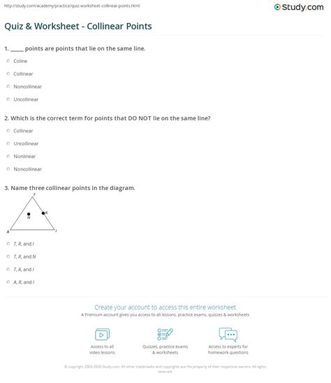 collinear and non collinear points worksheet prntbl