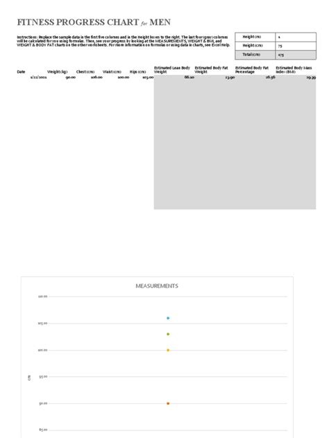 Fitness Progress Chart For Men Metric Pdf Body Mass Index Metabolic Disorders