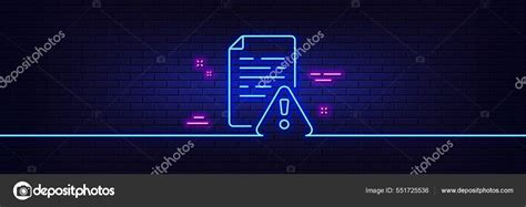 Neon Light Glow Effect Instruction Manual Line Icon Warning File Stock