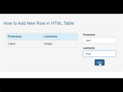 Javascript Add New Row In Table Free Source Code Projects Tutorials