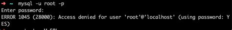 解决mysql5 7在mac下登录error 1045 28000 access denied for user root