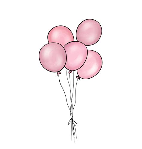 Balloons Png Pink Balloons Clip Art Birthday Clipart Digital