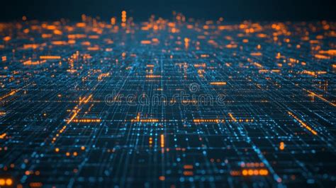 Network Grid Glowing Data Streams Fiber Optic Cables High Speed Internet Digital Network