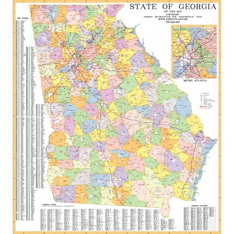 Zip Code Map Georgia Color 2018