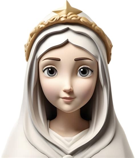 Adorable Cartoon Depiction Of Mother Mary Premium Ai Generated Psd
