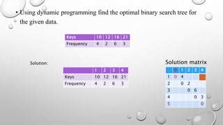 Lecture Optimal Binary Search Tree PPTX Programming Languages Computing
