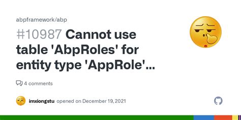 Cannot Use Table Abproles For Entity Type Approle Since It Is Being Used For Entity Type