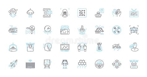 Video Editing Linear Icons Set Cutting Splicing Transitions