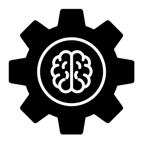 premium vector deep learning glyph solid black illustration