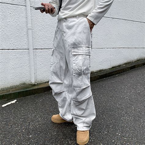 파라슈트 롱 와이드 더티 워싱 카고 건빵 포켓 스트릿 허리 밴딩 벌룬 힙합 팬츠 바지 에이블리