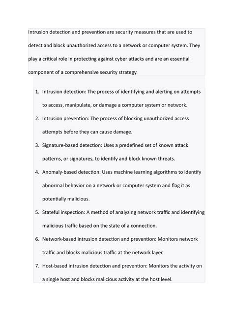 Intrusion Detection And Prevention They Play A Critical Role In