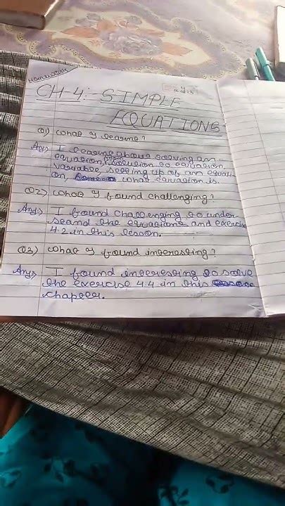 Learners Diary Class 7 Maths Chapter 4 Simple Equations Youtube
