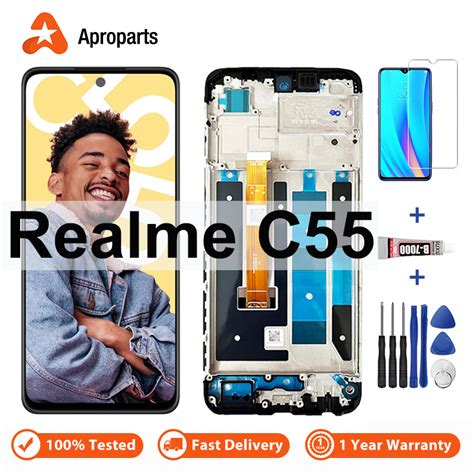 อะไหล่หน้าจอสัมผัสดิจิทัล Lcd พร้อมกรอบ สําหรับ Oppo Realme C55 Rmx3710