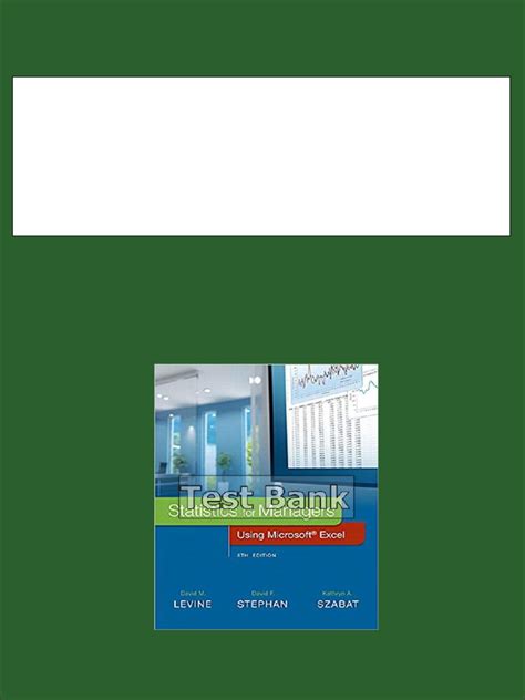 statistics for managers using microsoft excel 8th edition levine test