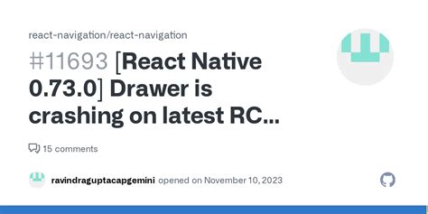React Native 0730 Drawer Is Crashing On Latest Rc 0730 Rc4 · Issue 11693 · React