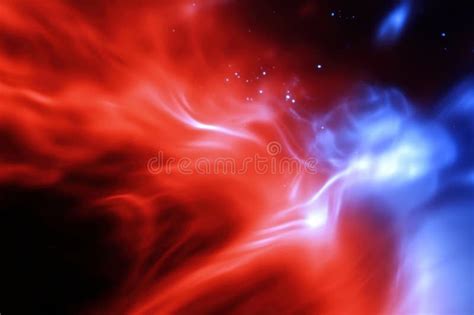Dynamic Cosmic Energy With Bright Red And Blue Nebula In Space Art Design Stock Illustration