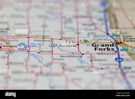 Larimore North Dakota Usa Shown Of A Road Map Or Geography Map Stock