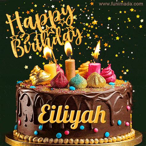 Birthday Animation For Eiliyah With Chocolate B Day Cake Download On