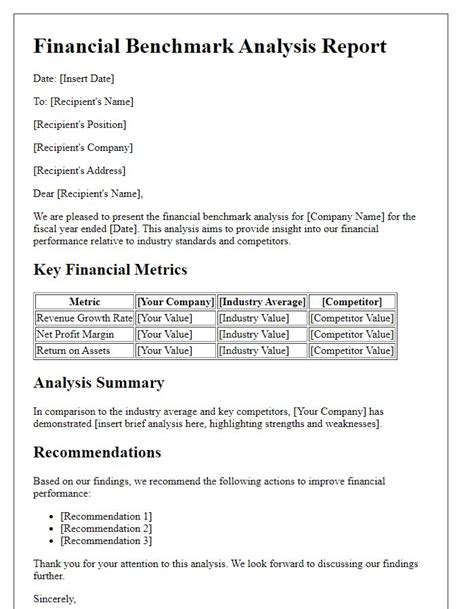Letter Template For Industry Benchmark Analysis Free Samples In Pdf Letterin