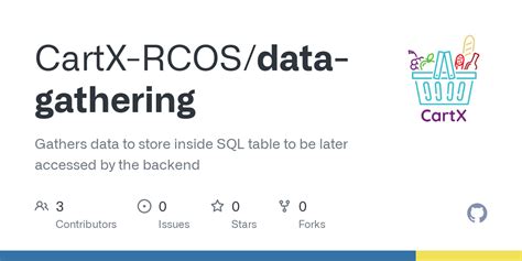 GitHub CartX RCOS Data Gathering Gathers Data To Store Inside SQL Table To Be Later Accessed