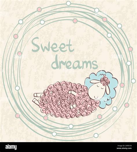 Cartoon Sleeping Sheep Cute Hand Drawn Illustration Stock Vector Image