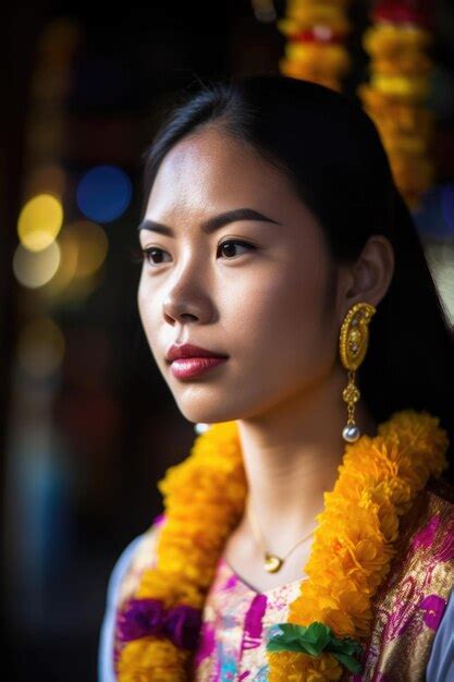 Premium Ai Image Bangkok Thai New Year And Portrait Of Woman On