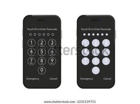 Phone Password Interface Password Protected Smartphone Stock Vector