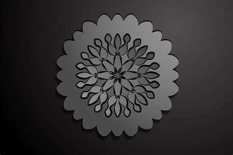 Vector Illustration Mandala Grey Floral Pattern 768849