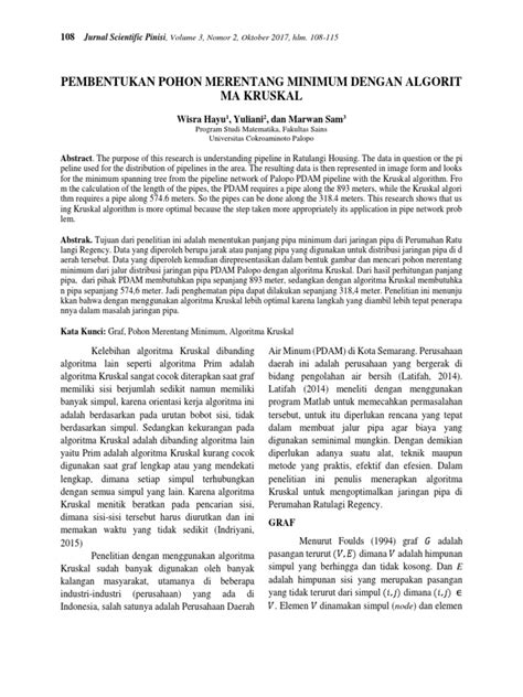 Menentukan Pohon Rentang Minimum Dengan Algoritma Kruskal Pdf