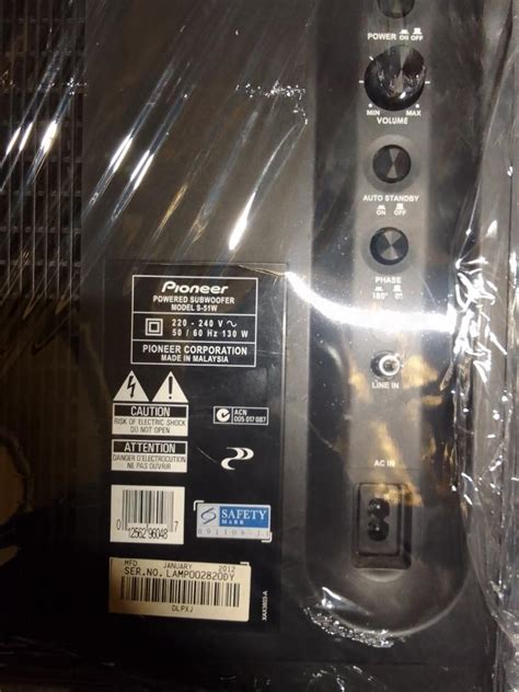 Pioneer Powered Subwoofer S-51W, Audio, Soundbars, Speakers ...