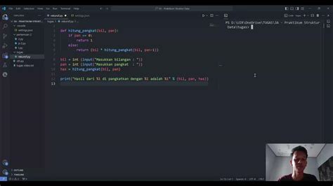 fungsi rekursif python menghitung pangkat youtube