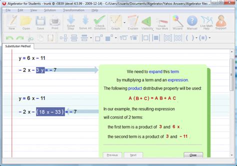 how to solve a system of equations using substitution method