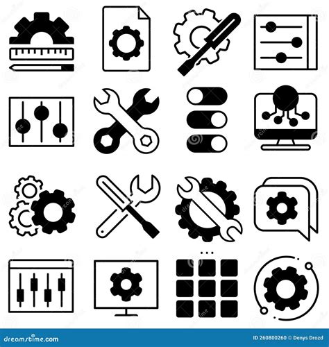 Setup Icon Vector Set Settings Illustration Sign Collection Menu Symbol Options Logo Stock