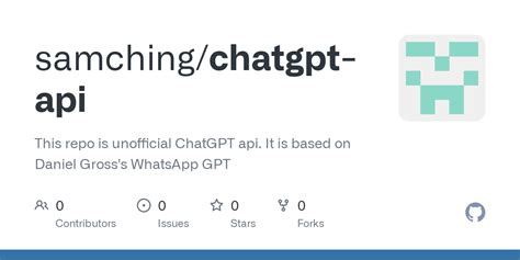 GitHub Samching Chatgpt Api This Repo Is Unofficial ChatGPT Api It Is Based On Daniel Gross