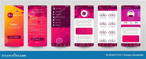 Design Of Mobile App Ui Ux Gui Set Of User Registration Screens