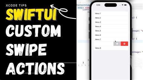 custom swipe actions in swiftui xcode 14 2022 youtube