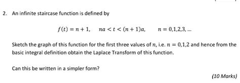 solved 2 an infinite staircase function is defined by f t