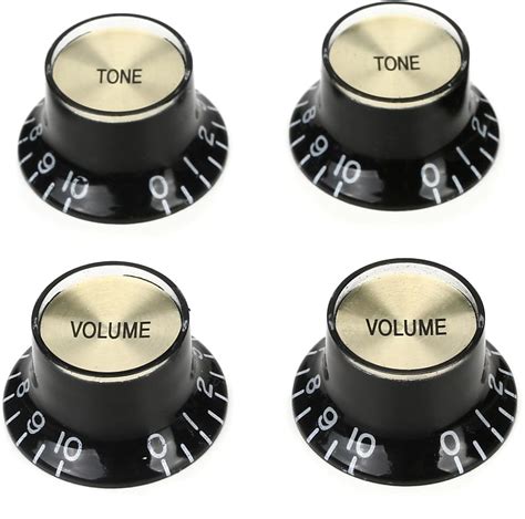 Gibson Accessories Top Hat Knobs With Inserts 4 Pack Black Reverb