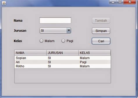 new generation belajar java 2 tambah simpan and cari data di netbeans