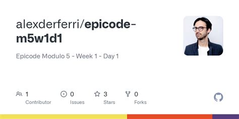 GitHub Alexderferri Epicode M5w1d1 Epicode Modulo 5 Week 1 Day 1