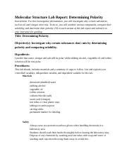 Determining Polarity In Molecular Structures Investigating Course Hero