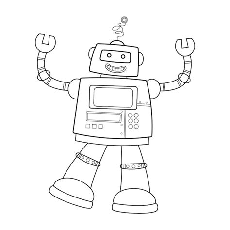 premium vector robot vector line art