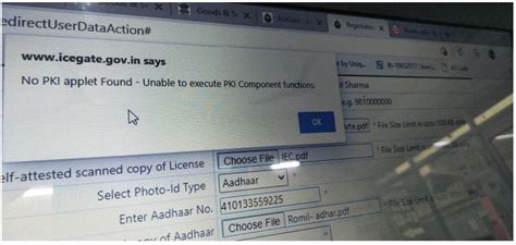 No PKI Applet Found Unable To Execute PKI Component Functions