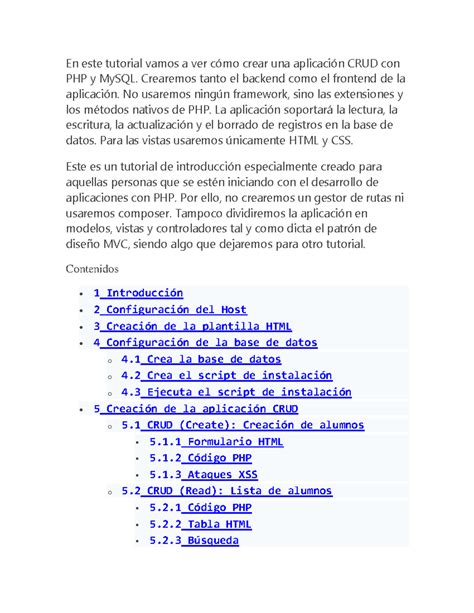 Crud Php Y Mysql En Este Tutorial Vamos A Ver Cómo Crear Una