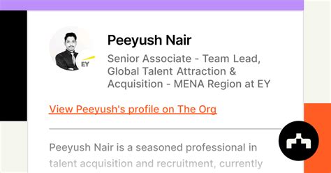 Peeyush Nair Senior Associate Team Lead Global Talent Attraction And Acquisition Mena