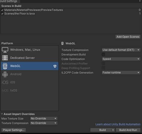 无法使用webgl发布 技术问答 Unity官方开发者社区