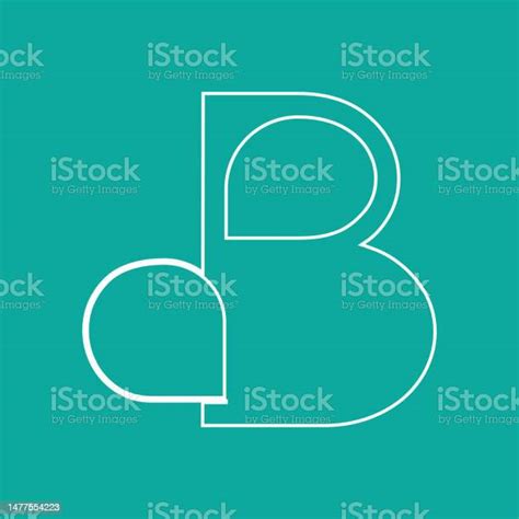 편지 B 개념 텍스트 디자인 로고 템플릿 디자인 간단한 문자 표시 벡터 그림입니다 파란색 배경에 흰색 색상 윤곽선입니다 0명에