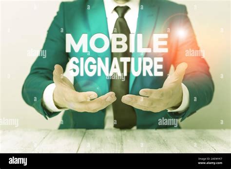 Conceptual Hand Writing Showing Mobile Signature Concept Meaning Digital Signature Generated