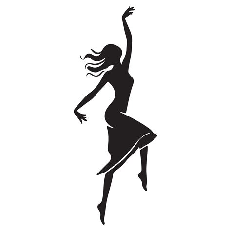 Joyful Dancing Woman Silhouette 55774626 Vector Art At Vecteezy